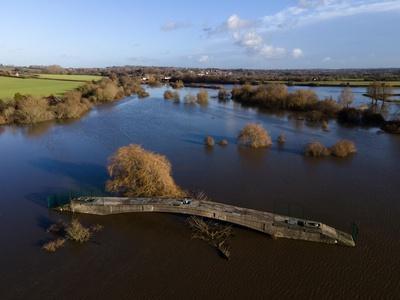 'Flooding near Pulborough, South Downs near Midhurst West Sussex, UK ...
