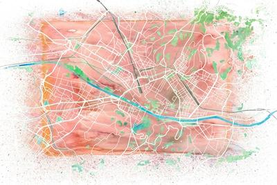 'Florence Italy Clean Iconic Map' Prints - M. Bleichner | AllPosters.com