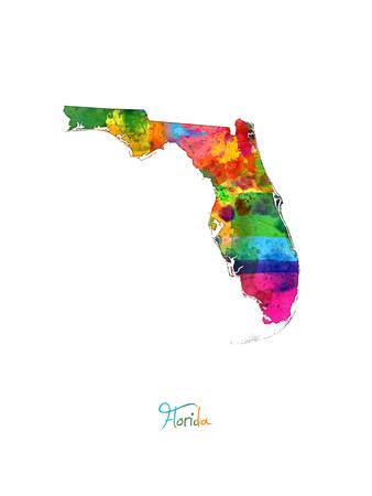 'Florida Map' Posters - Michael Tompsett | AllPosters.com