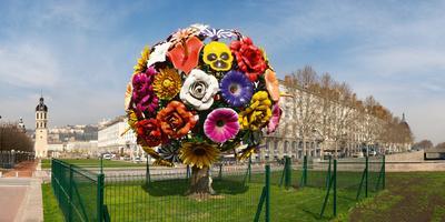 'Flower Tree Sculpture at Place Antonin Poncet, Lyon, Rhone, Rhone ...