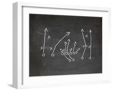 'Football Play Strategy Drawn Out On A Chalk Board' Art ...