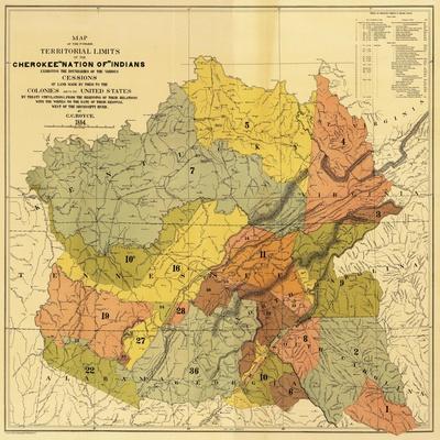 'Former Limits of Cherokee "Nation of" Indians No.1 - Panoramic Map ...