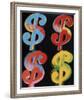 'Four Dollar Signs, c.1982 (blue, red, orange, yellow)' Posters - Andy ...