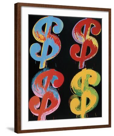 'Four Dollar Signs, c.1982 (blue, red, orange, yellow)' Posters - Andy ...