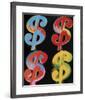 'Four Dollar Signs, c.1982 (blue, red, orange, yellow)' Posters - Andy ...