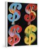 'Four Dollar Signs, c.1982 (blue, red, orange, yellow)' Art - Andy ...