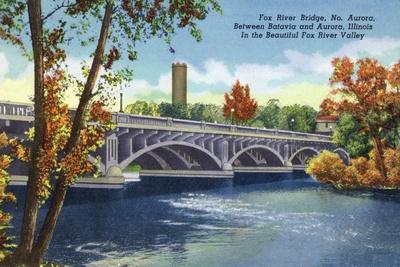 'Fox River Valley, Illinois, View of the Fox River Bridge between ...