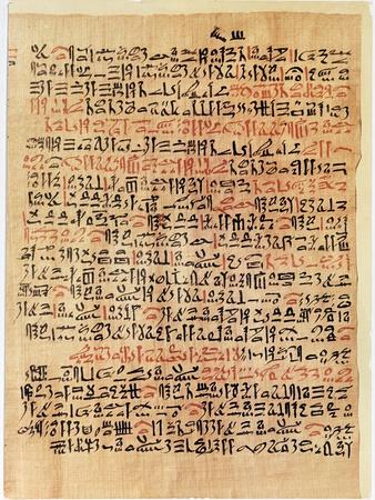 'Fragment of the Ebers Papyrus, New Kingdom, c.1550 BC' Giclee Print ...