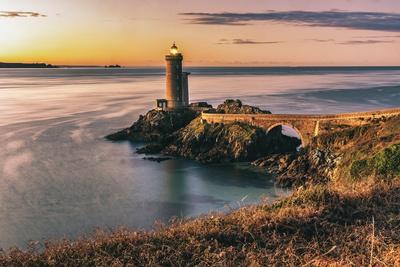 'France, Brittany. Finisterre, Plouzane. Petit Minou Lighthouse ...