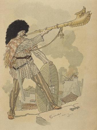 'France, Paris, Gallic Warrior with War Trumpet' Giclee Print ...