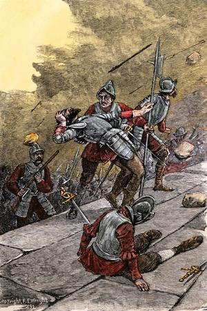 'Francisco Pizarro (1476-1541), Leading the Troops of Spanish ...