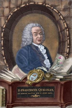 'Francois Quesnay (1694-1774). French Economist. Colored Engraving ...