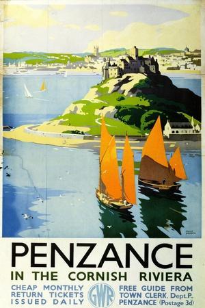 'Penzance in the Cornish Riviera, c.1935' Giclee Print - Frank Sherwin ...