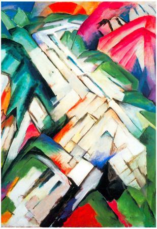 'Franz Marc Mountains Landscape Cubism Print Poster' Poster ...
