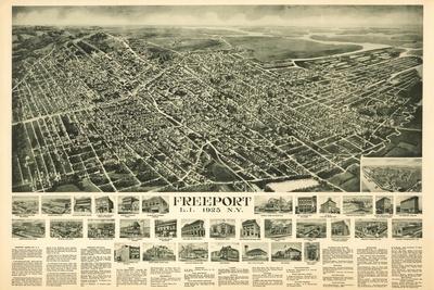 'Freeport, New York - Panoramic Map' Prints - Lantern Press ...