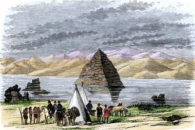 'Fremont Expedition: Pyramid Lake in Nevada during John Charles Fremont's Second Expedition to ...