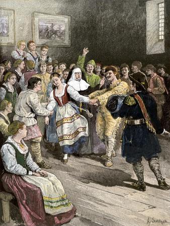 'French-Canadians Enjoying a Dance in Early Quebec' Giclee Print ...