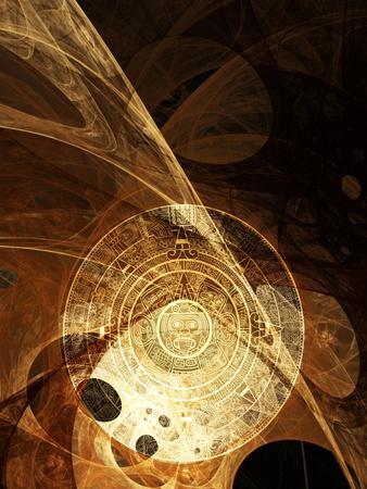 'Maya Calendar On Ancient Parchment' Art - frenta | AllPosters.com