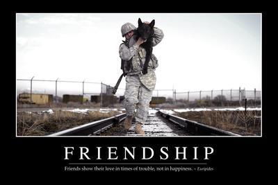 'Friendship: Inspirational Quote and Motivational Poster' Photographic ...