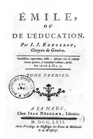 'Frontispiece for "Emile" by Jean-Jacques Rousseau 1762' Giclee Print ...