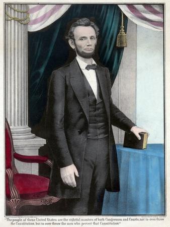 'Full Length Portrait of Abraham Lincoln, Pub. 1865 (Colour Litho ...
