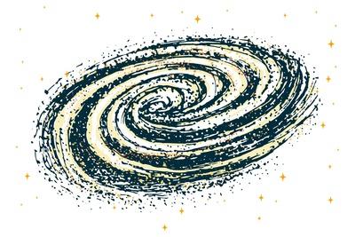 'Galaxy in the Stars - Vector with Linework - Lantern Press Artwork ...