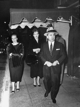 'Gangster Mickey Cohen Walking with His Girlfriends Barbara Darnell and ...