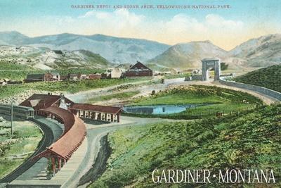 'Gardiner, Montana - Yellowstone National Park - Aerial View of ...