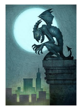 'Gargoyle on ledge' Giclee Print - Harry Briggs | AllPosters.com