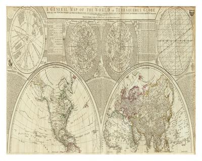 'General Map of the World, or Terraqueous Globe, c.1787' Prints ...