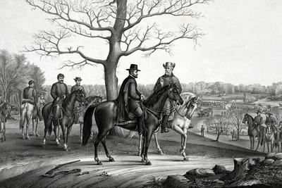 'Generals Robert E. Lee and Ulysses S. Grant planning the surrender of ...