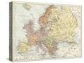 Geographic Map of Europe in the 1870S. 19Th Century Colour Lithography ...