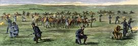 George Custer's Seventh Cavalry (1839-1876) Fighting the Sioux Warriors ...
