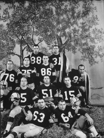 'The Green Bay Packers, the 1961 NFL Champions, Posing for a Team ...