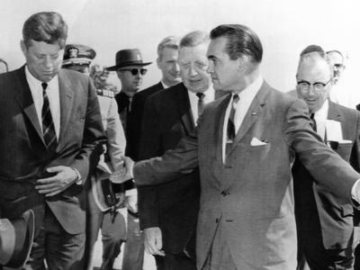 'George Wallace Stepping Aside as Pres John Kennedy Walks to Platform ...