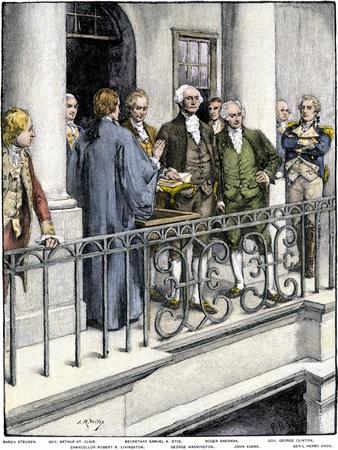 'George Washington Inaugurated as the First US President, New York City ...