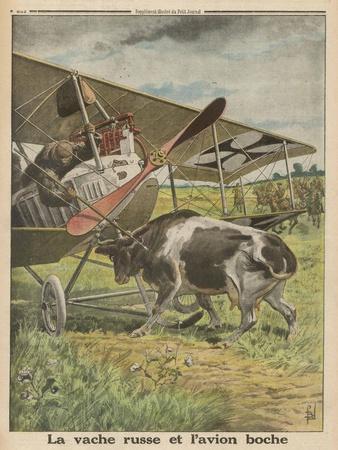 'German Biplane Forced to Land in Russian Territory is Confronted by a ...