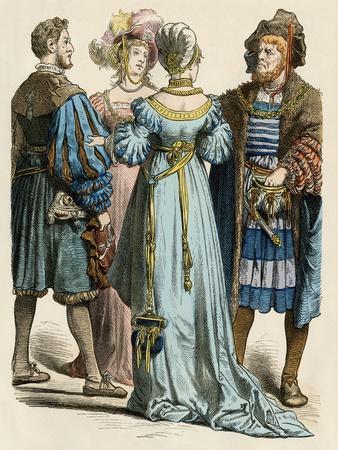 'German Citizens, around 1500 - German Citizens in the 1500S Antique ...