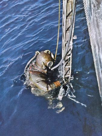 'German Diver Goes Down' Photographic Print | AllPosters.com