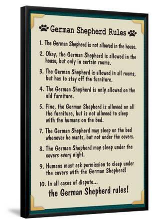 'German Shepherd House Rules' Prints | AllPosters.com