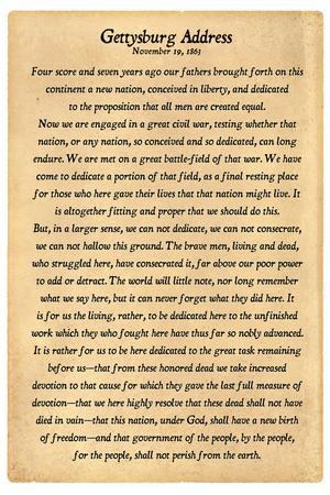 'Gettysburg Address Full Text' Posters | AllPosters.com