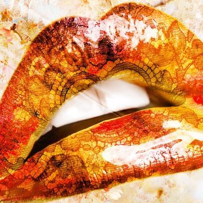 Red Lace Lips Giclee Print - GI ArtLab | AllPosters.com