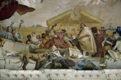 Europe, Detail of the Ceiling Fresco of the Staircase, Wuerzburg ...