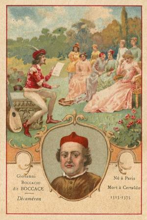 Giovanni Boccaccio, Italian Writer and Poet, and a Scene from the ...