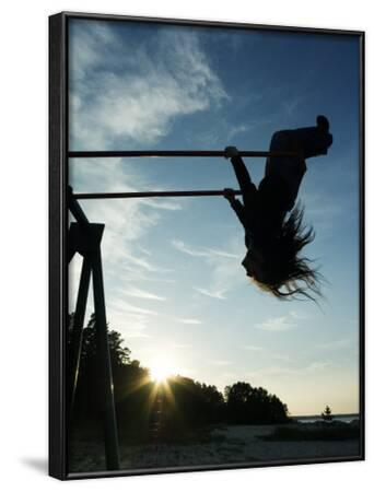 'Girl Playing High on Swings at Sunset on Vosu Beach, Located in ...