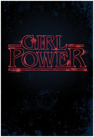 'Girl Power (Vertical Neon Glow)' Prints | AllPosters.com