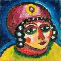 'Girl's Head with Red Turban and Yellow Clasp (Barbarian Princess), c ...