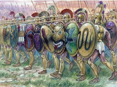 'Ancient Greece: the Charge of Hoplites, Infantrymen Heavily Weapons ...