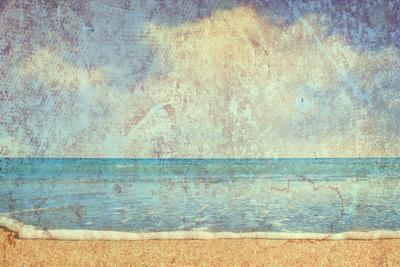 'Beach And Sea On Paper Texture Background' Prints - Gladkov ...