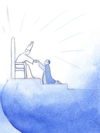 'God the Father, 'Sitting' Enthroned in Heaven, Greets with Delight ...